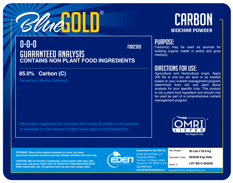 Eden Blue Gold 85% Carbon [Injectable] 50 Pound