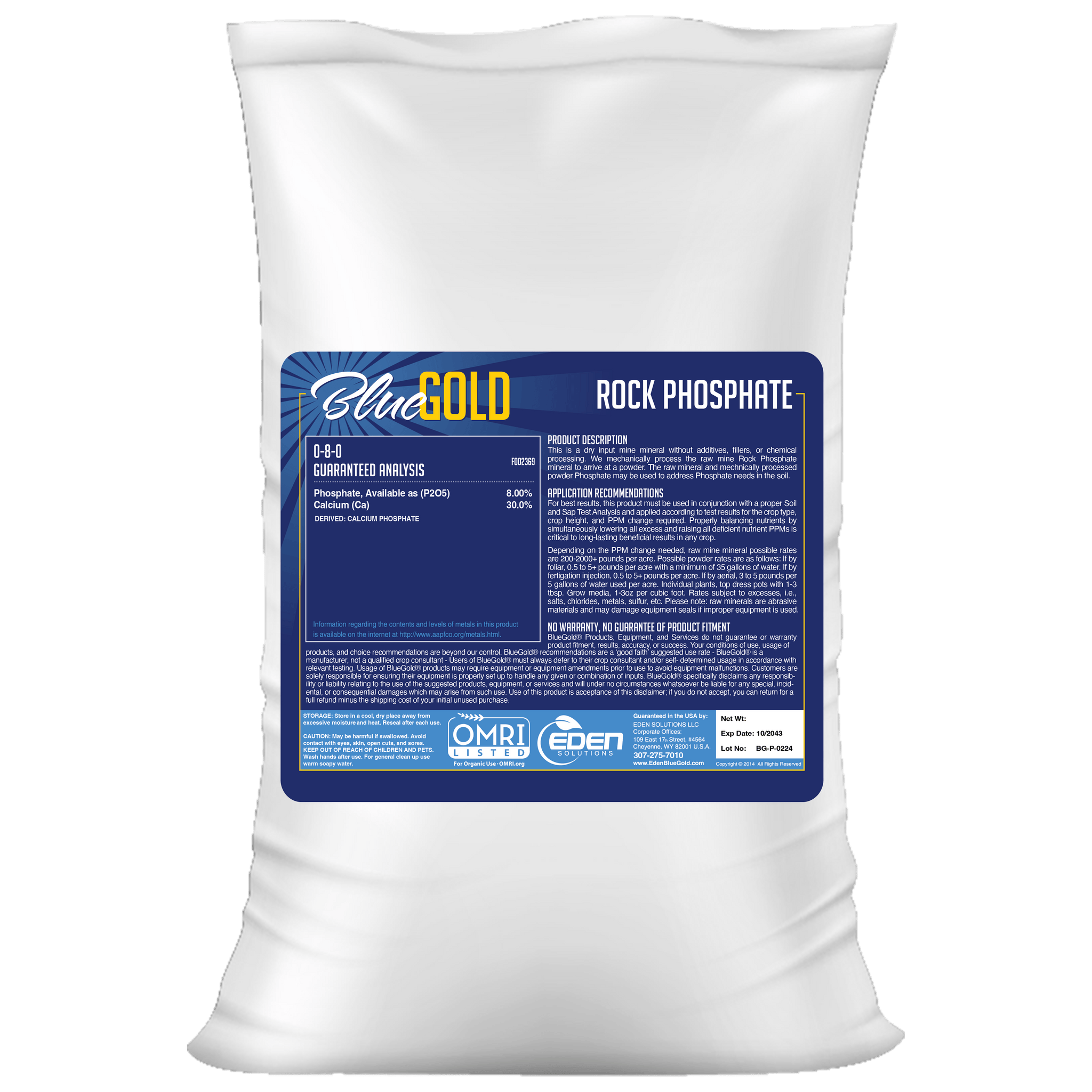 Eden Blue Gold Calcium-Phosphate 46 Pound
