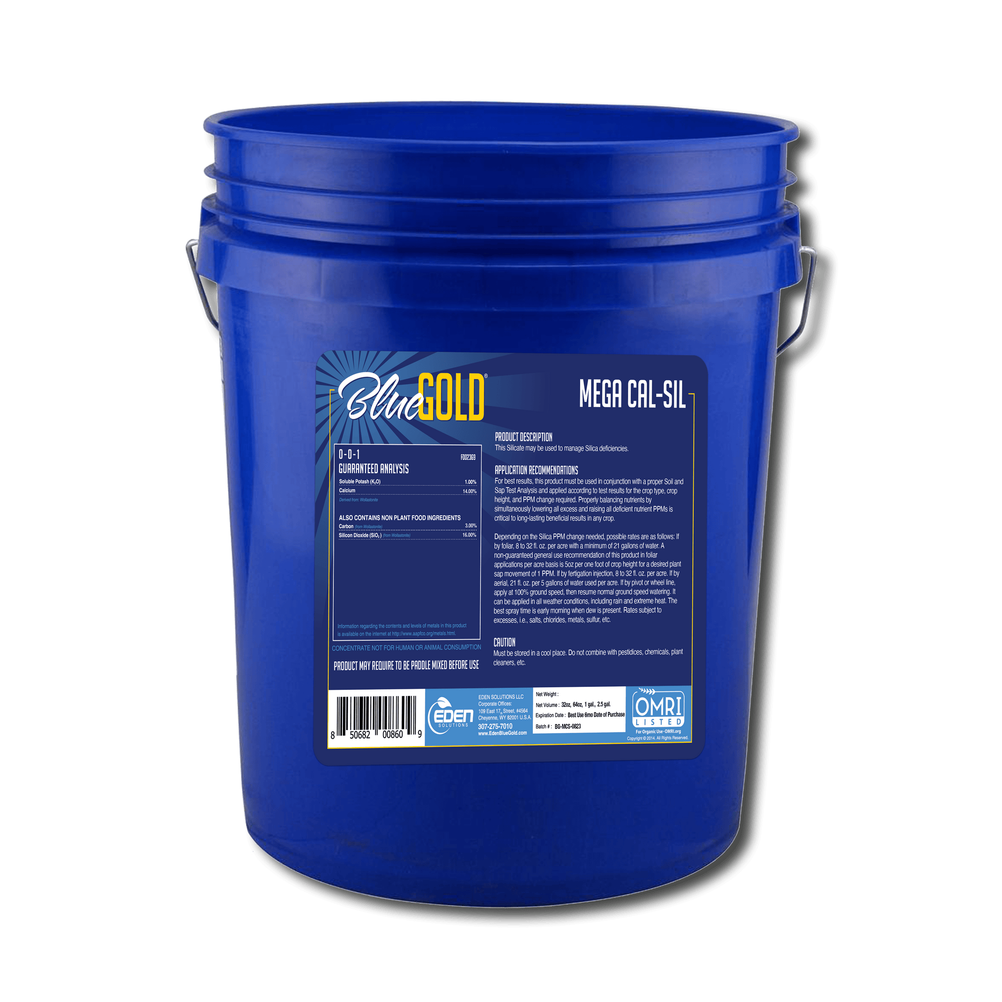 Eden Blue Gold Mega Cal-Sil 1 and 5 Gallon